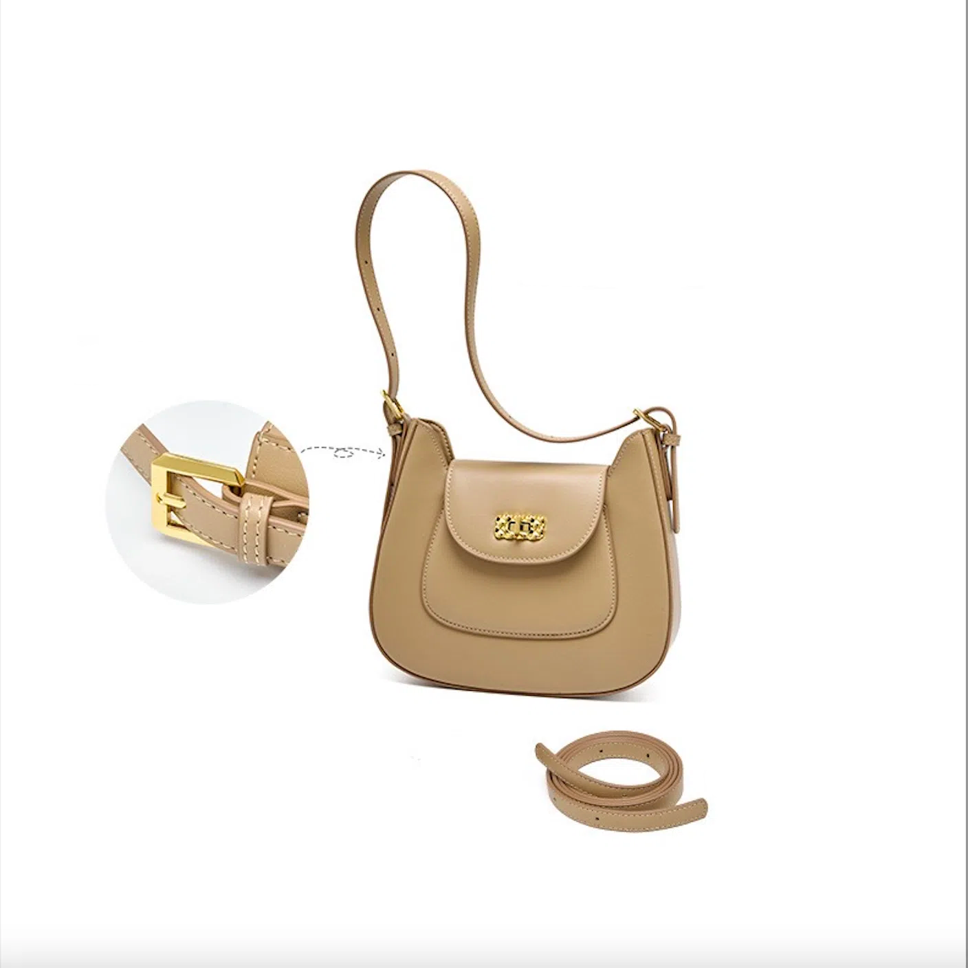 Classic Leather Saddle Bag Sarah | Timeless Elegance
